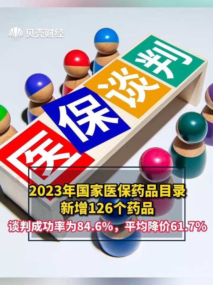 #2023年国家医保药品目录新增126个药品 谈判成功率为84.6%,平均...
