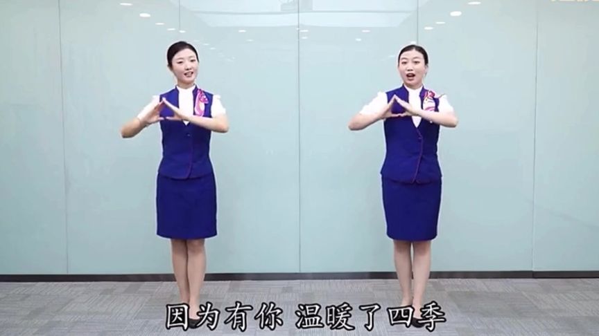 《听我说谢谢你》手势舞空姐现场教学,太暖心了