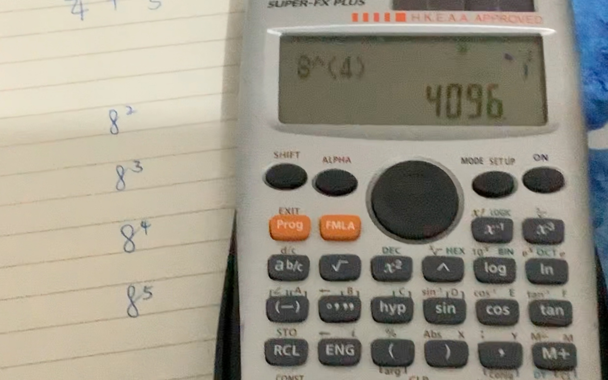 FX-50 FH II 計算機:按平方(二次方)、立方(三次方)、多次方怎麼按?