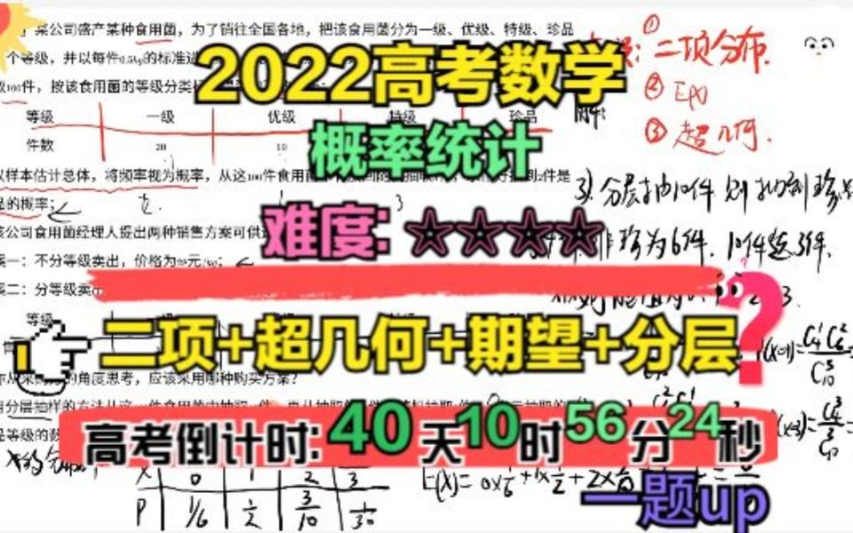 高考数学概率统计:二项+超几何,期望+分层,这题真的太值了!
