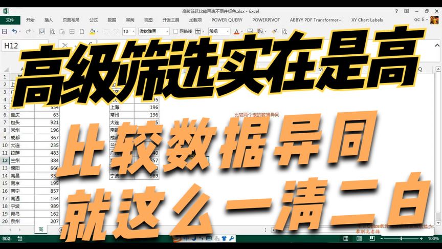 Excel高级筛选就是高级,比较数据异同,就是这么的帅!