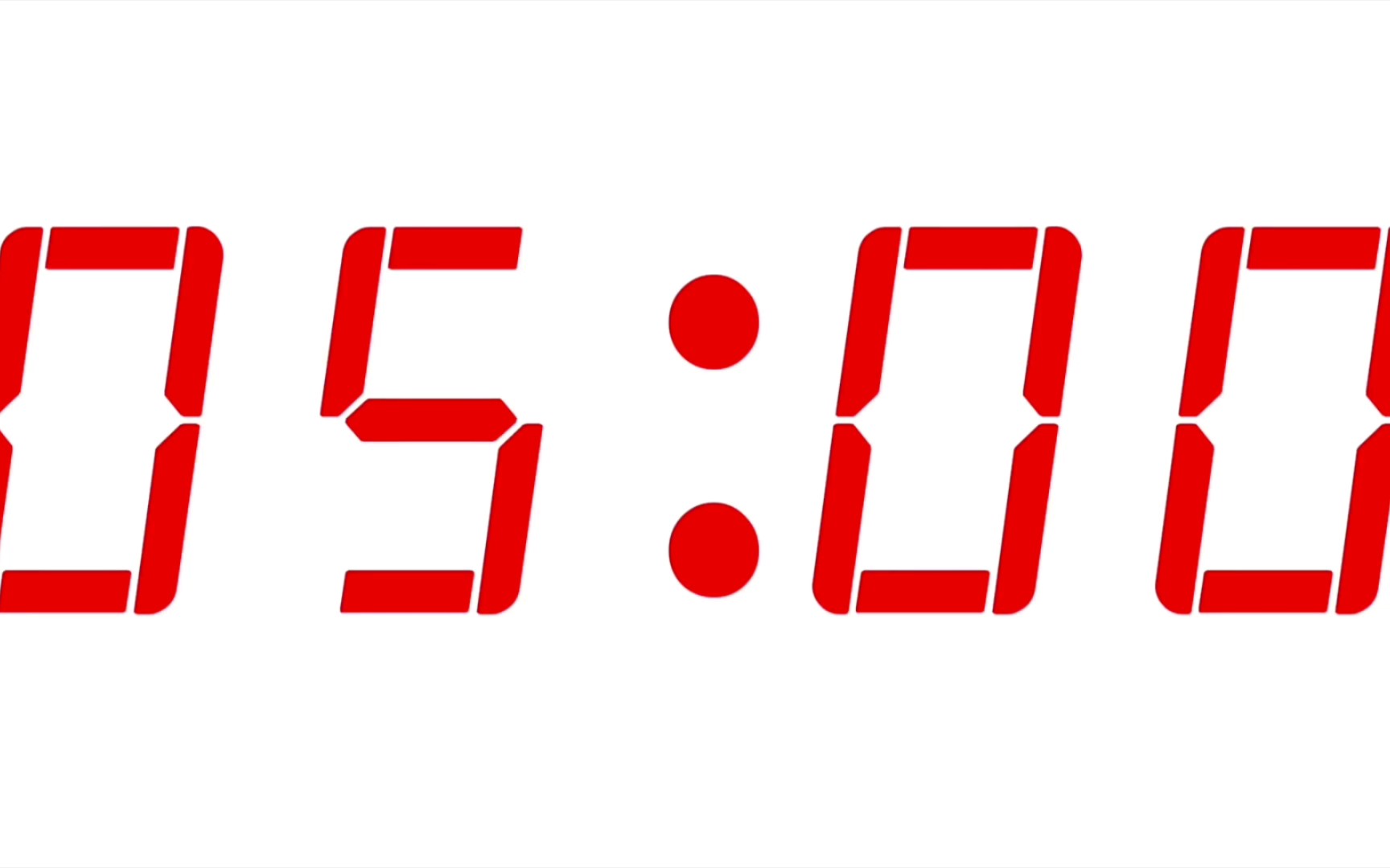 5分钟倒计时 (红色数字)