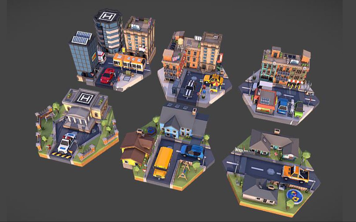 3dmax-卡通街道城市小场景模型制作教程。3dmax建模基础教程