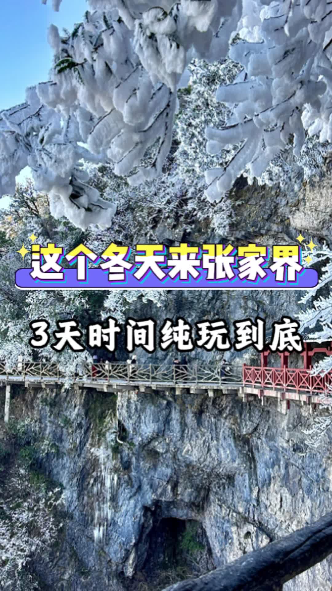 张家界三天怎么玩才是精华?冬天的张家界三天新玩法#张家界 #张家界...