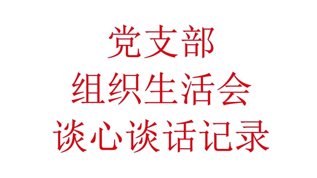 2024年支部组织生活会谈心谈话记录
