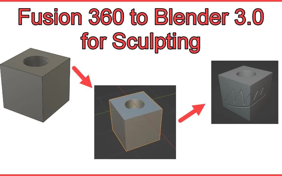 iBlender中文版插件 Fusion 360 到 Blender 3 0 用于雕刻 教程Blender...