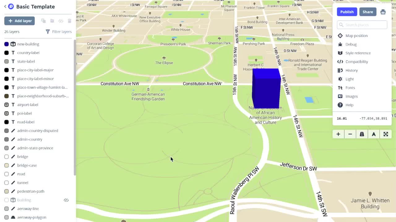 如何在 Mapbox Studio 中设置 3D 建筑物样式(使用公式)