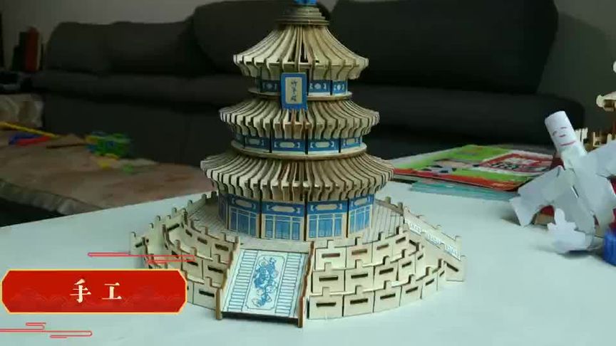 手工-木质组装模型天坛,天安门,㾿桥