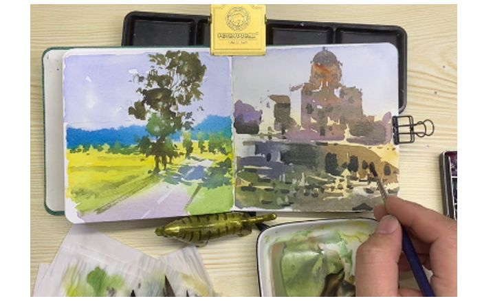 ...的水彩风景绘画过程及讲解 有喜欢的宝贝不要错过【插画良品0303】
