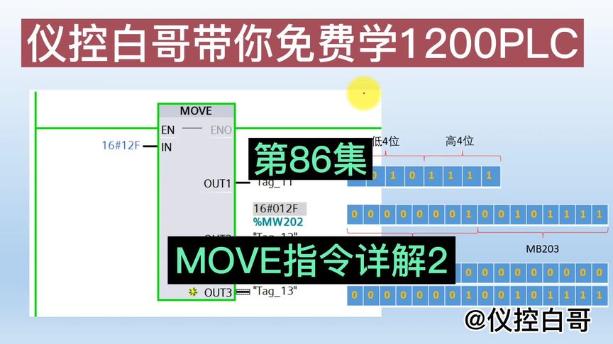 1200PLC的MOVE指令详解2#plc #工业自动化 #自动化 #工控 #电工