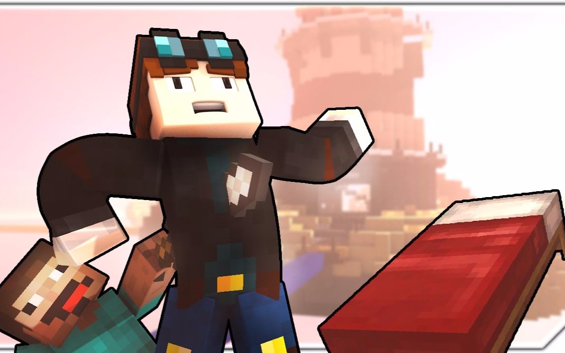 Minecraft搞笑动画 钻石哥玩起床战争 中英字幕