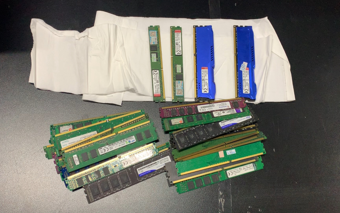 (捡垃圾)拆机村回来,内存条收满,偶得无线网卡几块