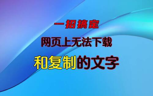 网页上无法下载和复制的文字一招搞定