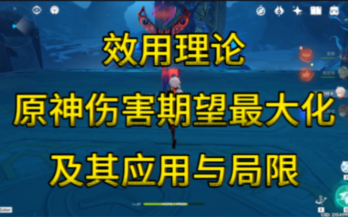 效用理论,原神伤害期望最大化及其应用与局限。