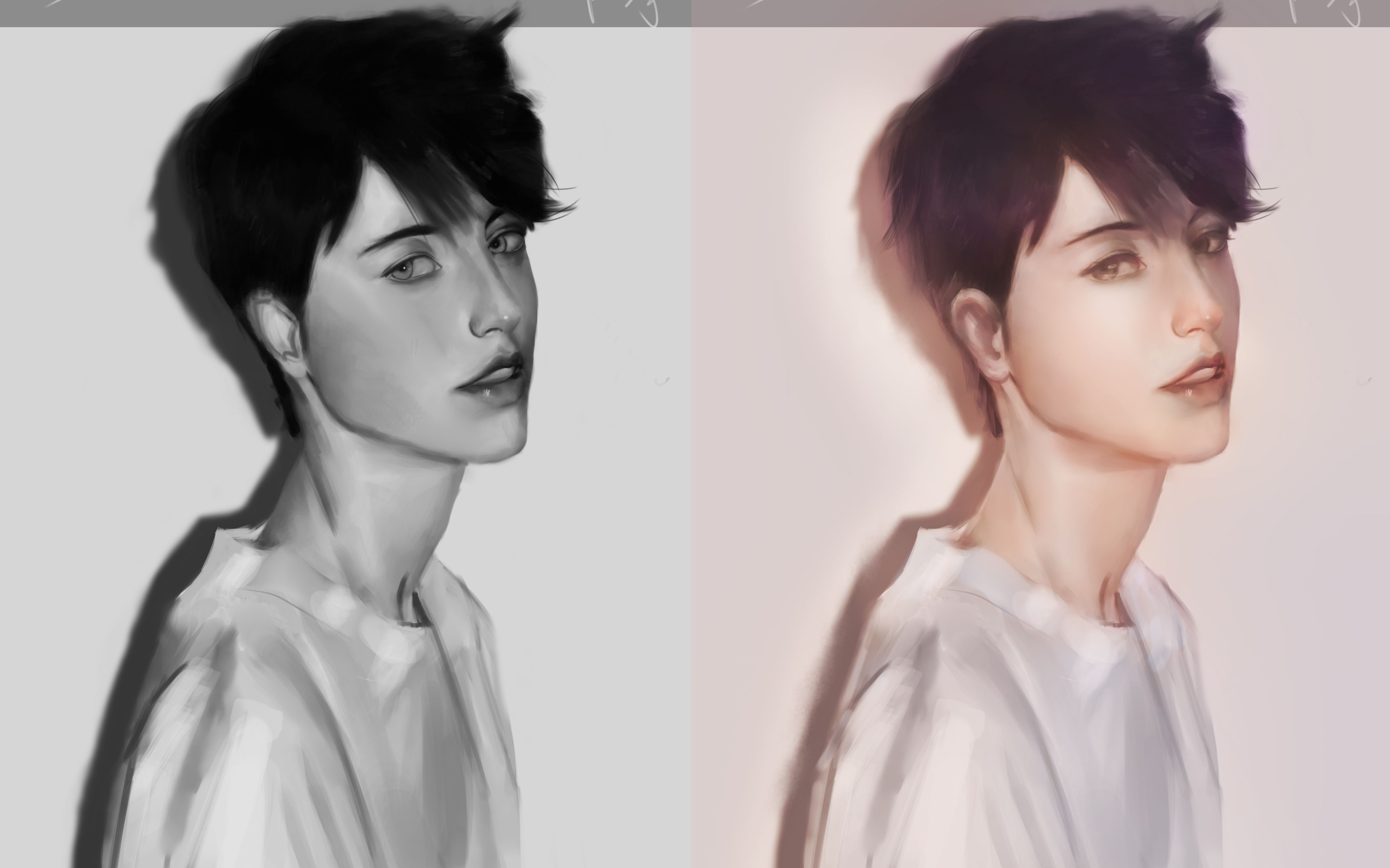 [PS板绘] 人物灰阶上色讲解 (教你如何叠加上色)