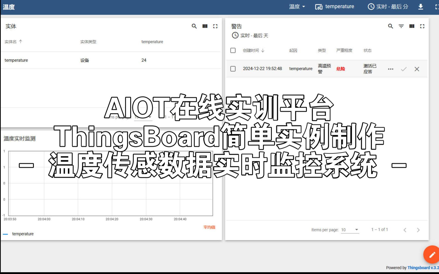 AIoT在线实训平台 Thingsboard简单实例制作演示(含仪表盘制作)