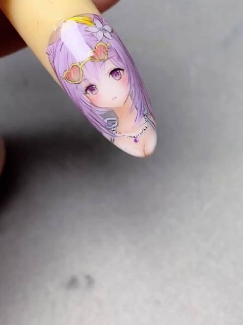3D动漫卡通人物,美甲教程来了