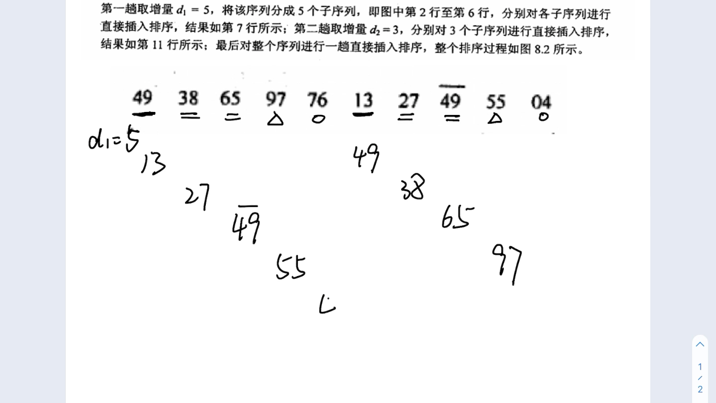 数据结构之希尔排序思想
