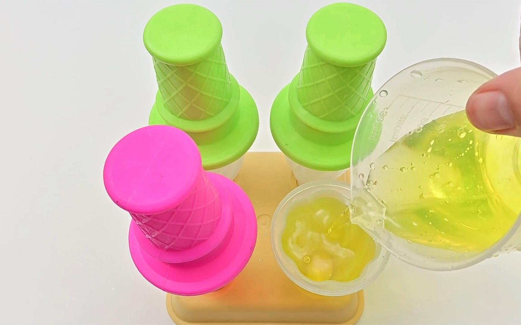 如何制作果冻冰淇淋胶,五颜六色的,太棒了