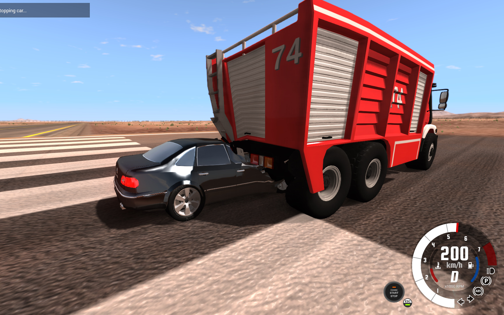 车祸模拟器:车速超过200km,撞击卡车尾部,大众辉腾当场报废!