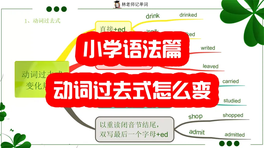 小学英语语法一般过去时讲解,动词过去式变化规则表