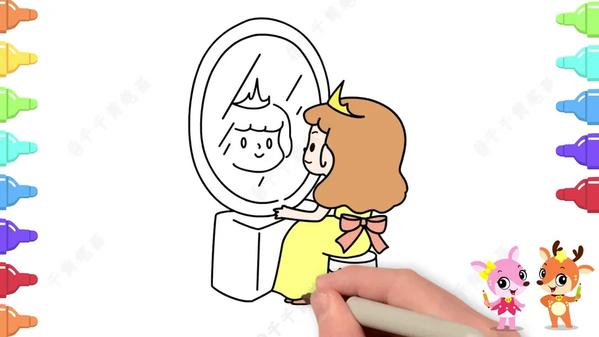 漂亮公主简笔画绘画教程,魔镜魔镜告诉我,谁是世界上最好看的人