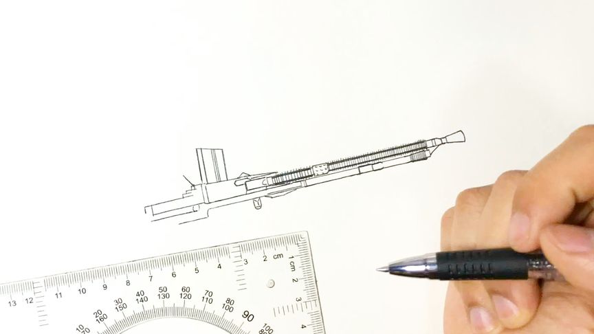 画一款战争中出名的机关枪,这是“歪把子”吗?