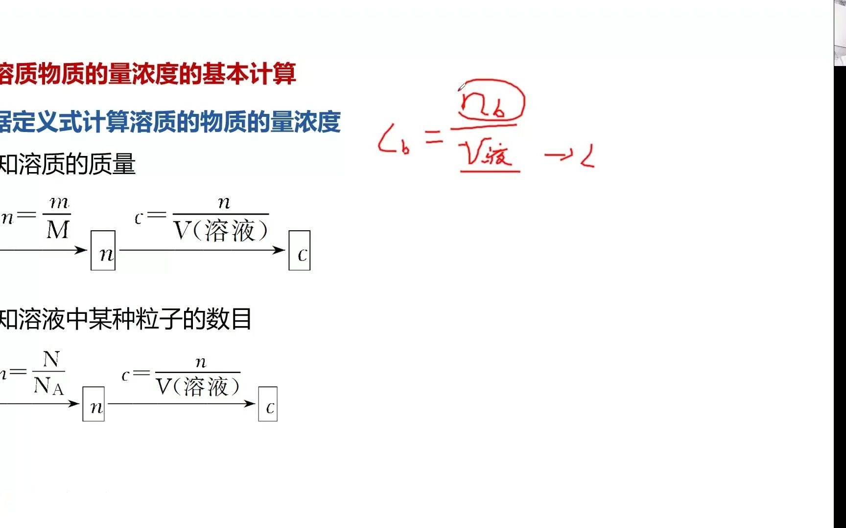 必修一 第二单元 溶液物质的量浓度的相关计算专题