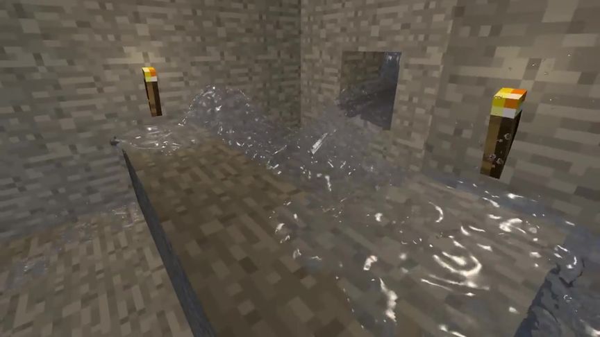 MC我的世界里有水物理流动的动画了?