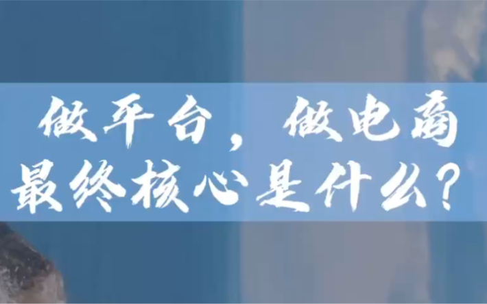 做平台,做电商,最终核心是什么?