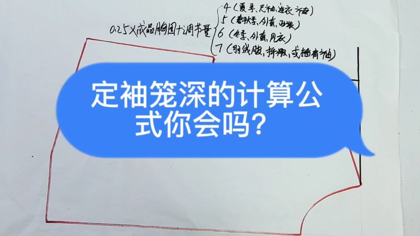 怎么定袖笼深的计算公式你会吗?#服装裁剪