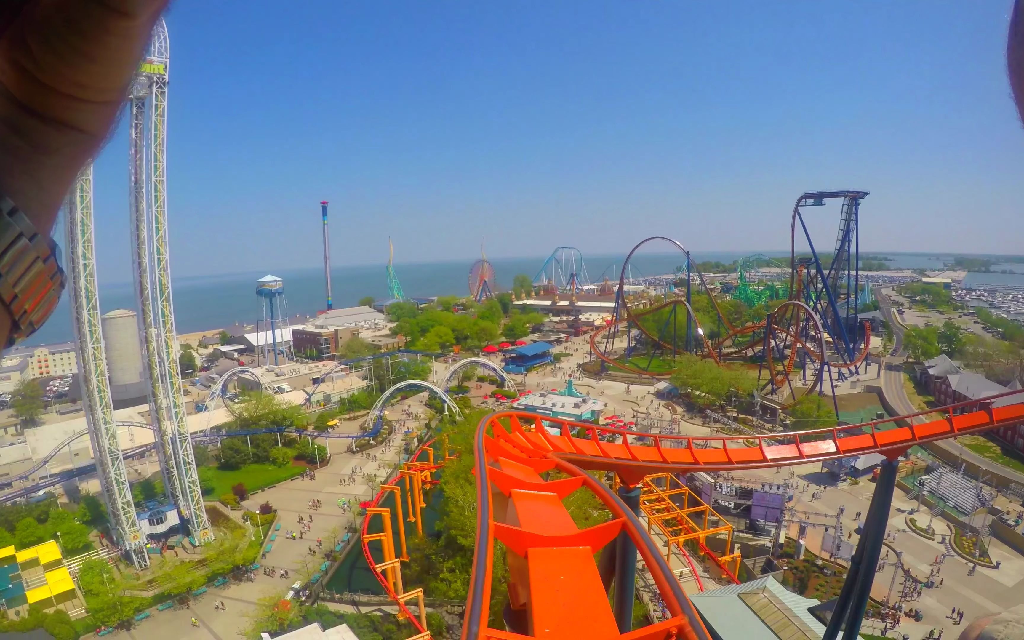 【4K】第一视角:狼人(Rougarou)过山车|美国雪松点游乐园