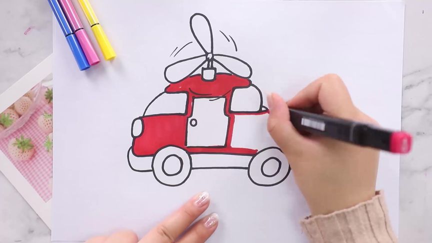 如何画飞行汽车