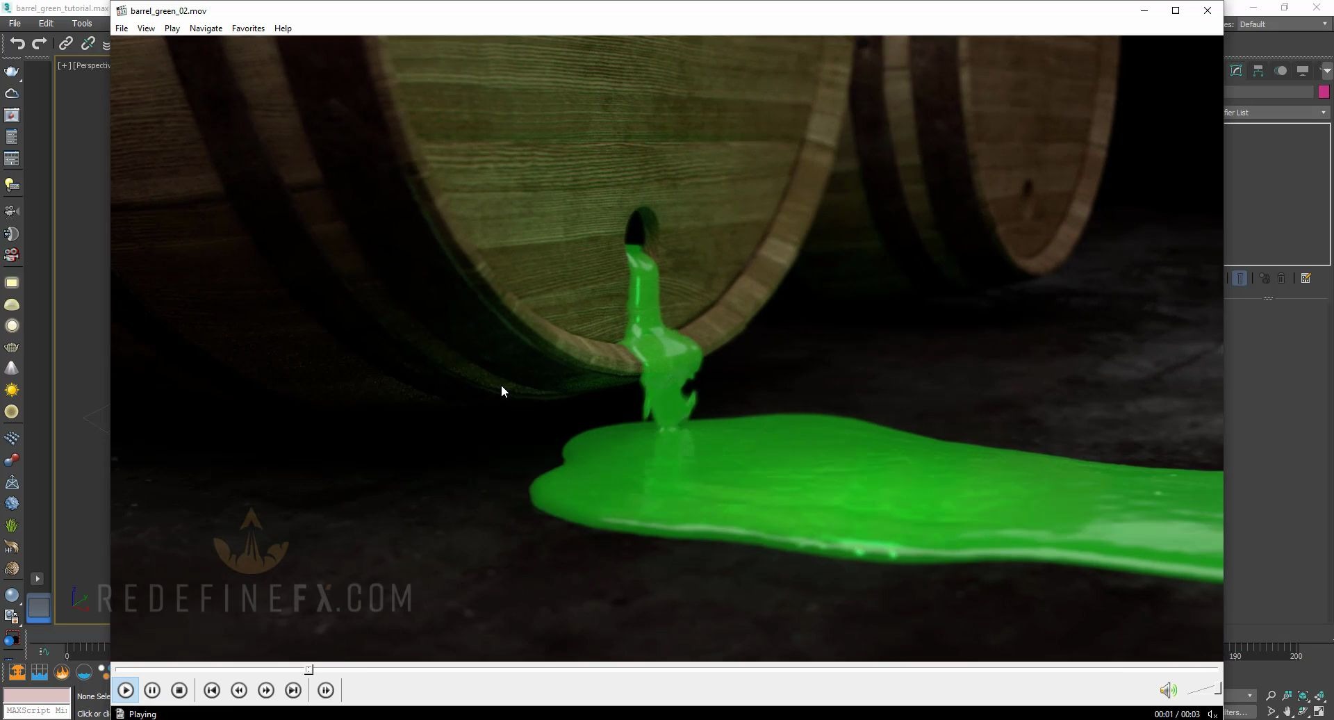 3dmax_phoenix fd(火凤凰插件)_制作绿色液体流出