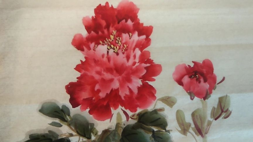 如此生动的写意牡丹是怎样画出来的呢?用2分钟看看这个视频吧!