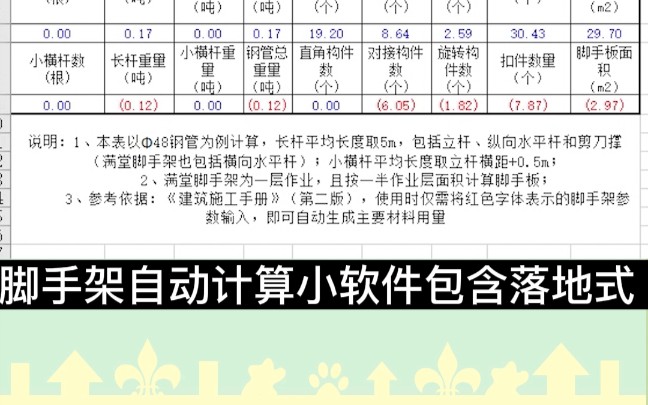 脚手架自动计算小软件