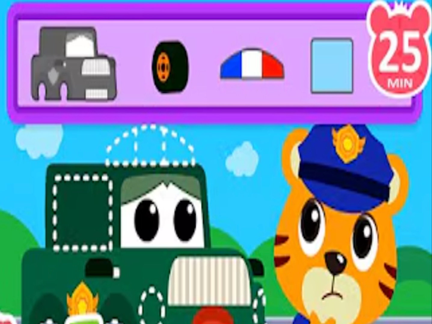 汽车修理师| 警车出动| 警车动画 | 颜色,形状,动物| 交通工具知识| 职业...