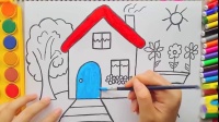 孩子一看就会画,5分钟学会简笔画漂亮房子 小狗,赶快为孩子收藏