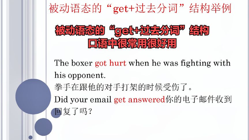 英语语法精讲-被动语态的“get +过去分词”结构(口语中很实用)