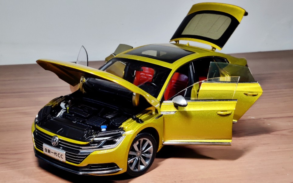 1 18一汽大众原厂CC模型 Volkswagen Arteon最美大众开箱评测测评...
