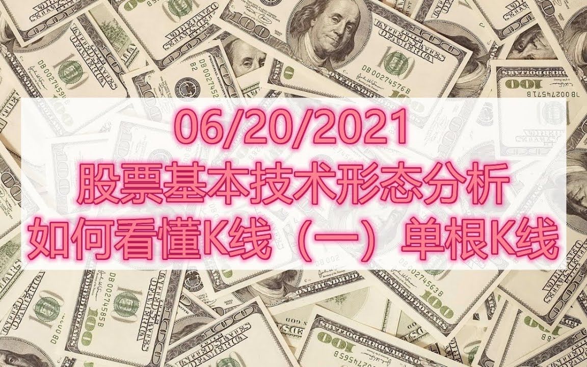 06/20/2021 股票基本技术形态分析,如何看懂K线(一)单根K线