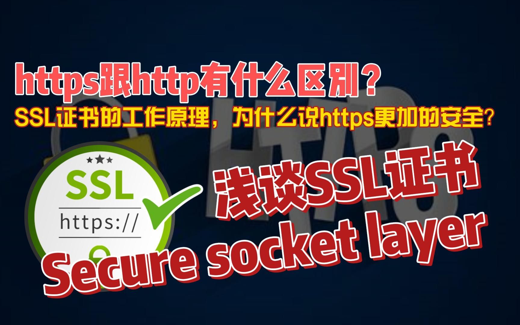 浅谈SSL证书,SSL的工作原理,为什么说https更加的安全?