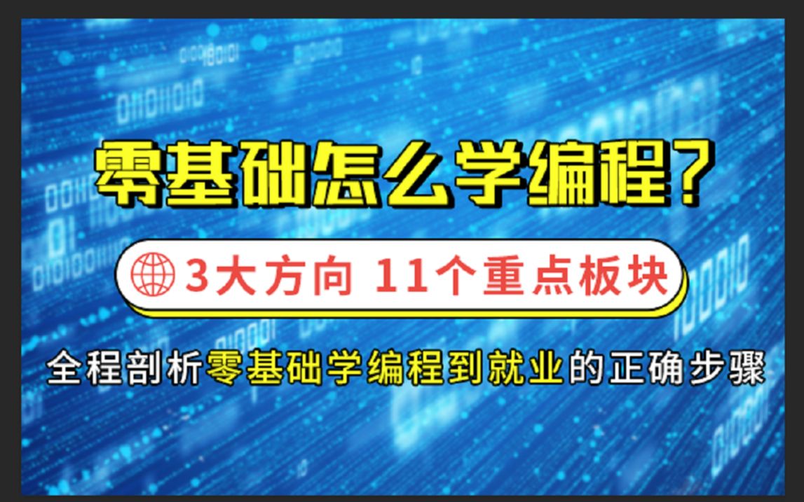 零基础怎么学编程?3大方向,11个重点板块!带你全程剖析从零基础学习...