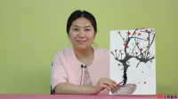 一幅美丽的梅花画,小朋友们在家也能做,做法非常有趣简单!