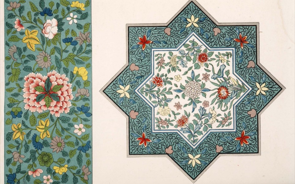 ...中国传统纹饰 英国建筑家、设计师根据中国古董文物绘制的中国纹样...