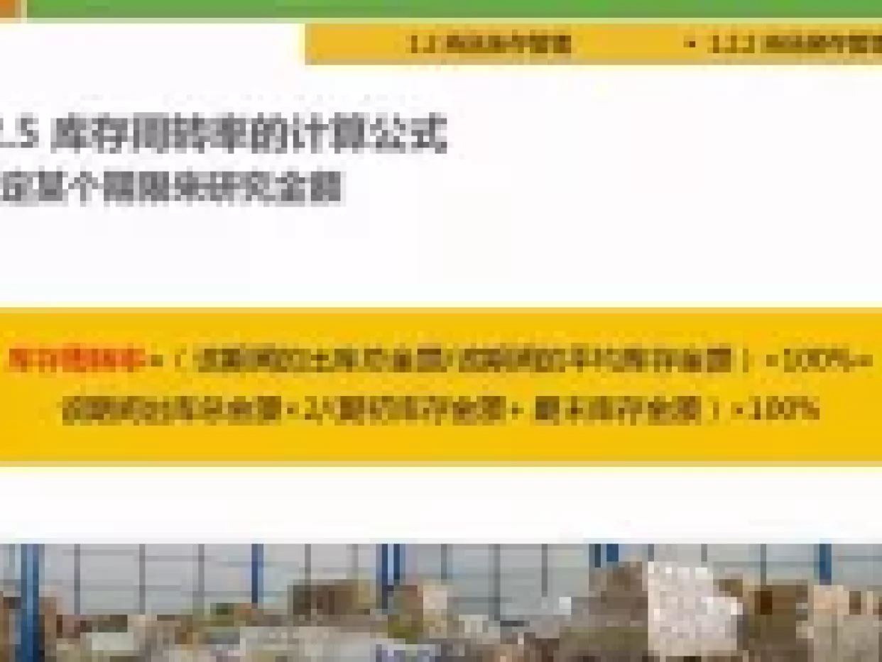 1.2.2.5 库存周转率的计算公式《营业员(食品)三级》