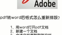 pdf转word后格式怎么重新排版