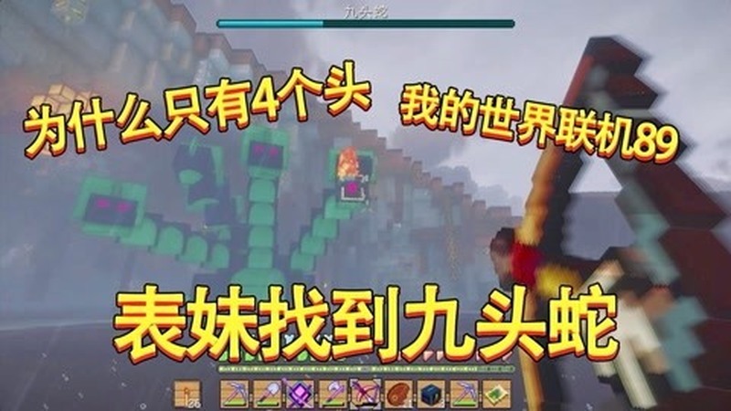 我的世界联机生存89表妹找到了九头蛇可是为什么只有4个头啊