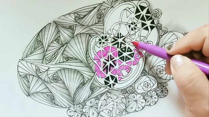 心灵瑜伽禅绕画, 简单有趣还静心,零基础绘画,玫瑰与悖论