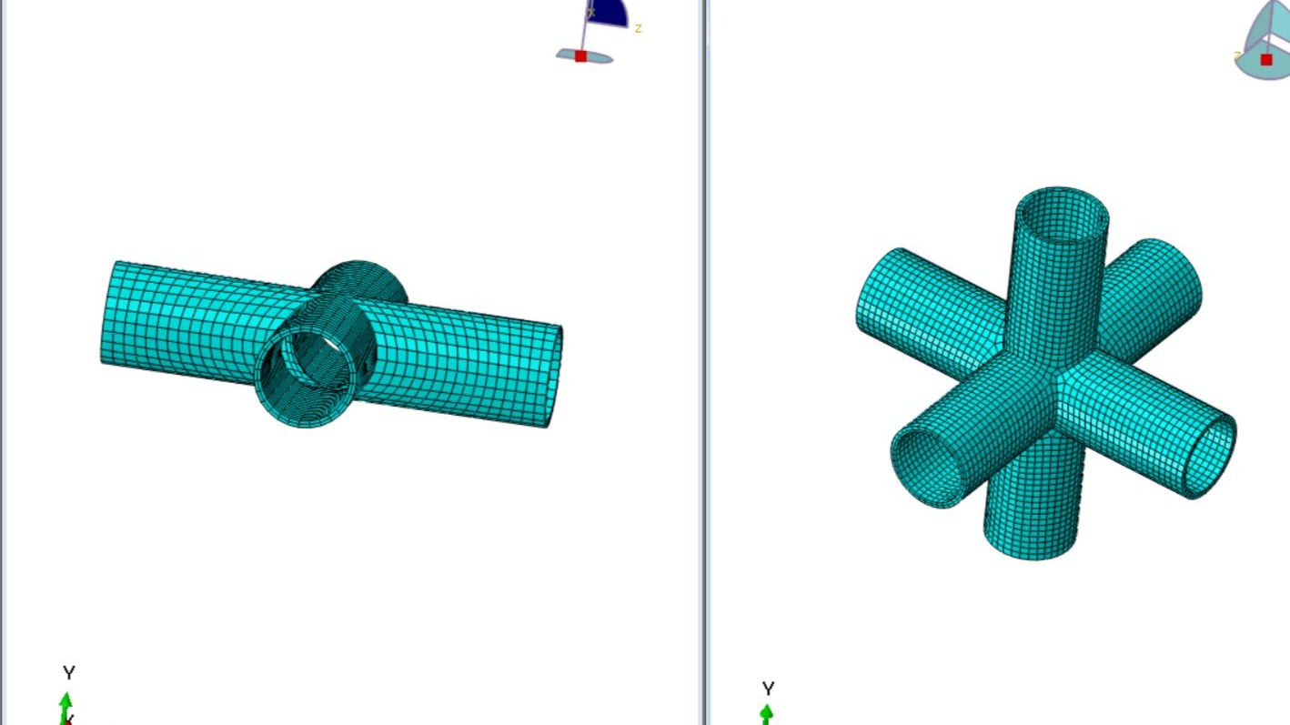 ABAQUS六通及四通水管制作与网格划分